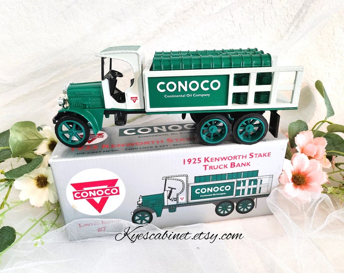Conoco ERTL 1925 Kenworth Stake Truck Bank, Replica Great Truck Vehicle, Collectable Diecast ...