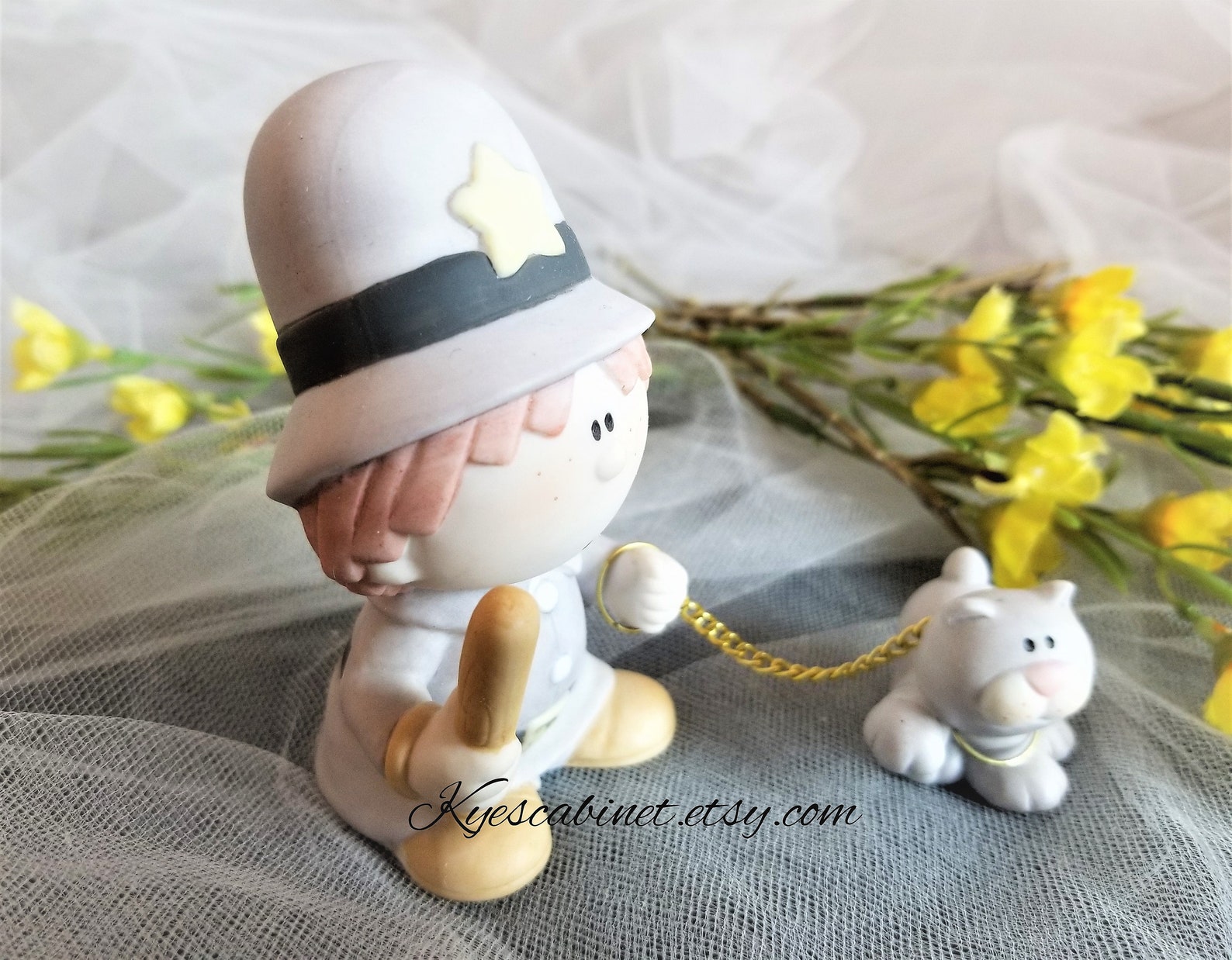 Bumpkins Figurines by Fabrizio police Officer With Dog, Cop Figurine ...