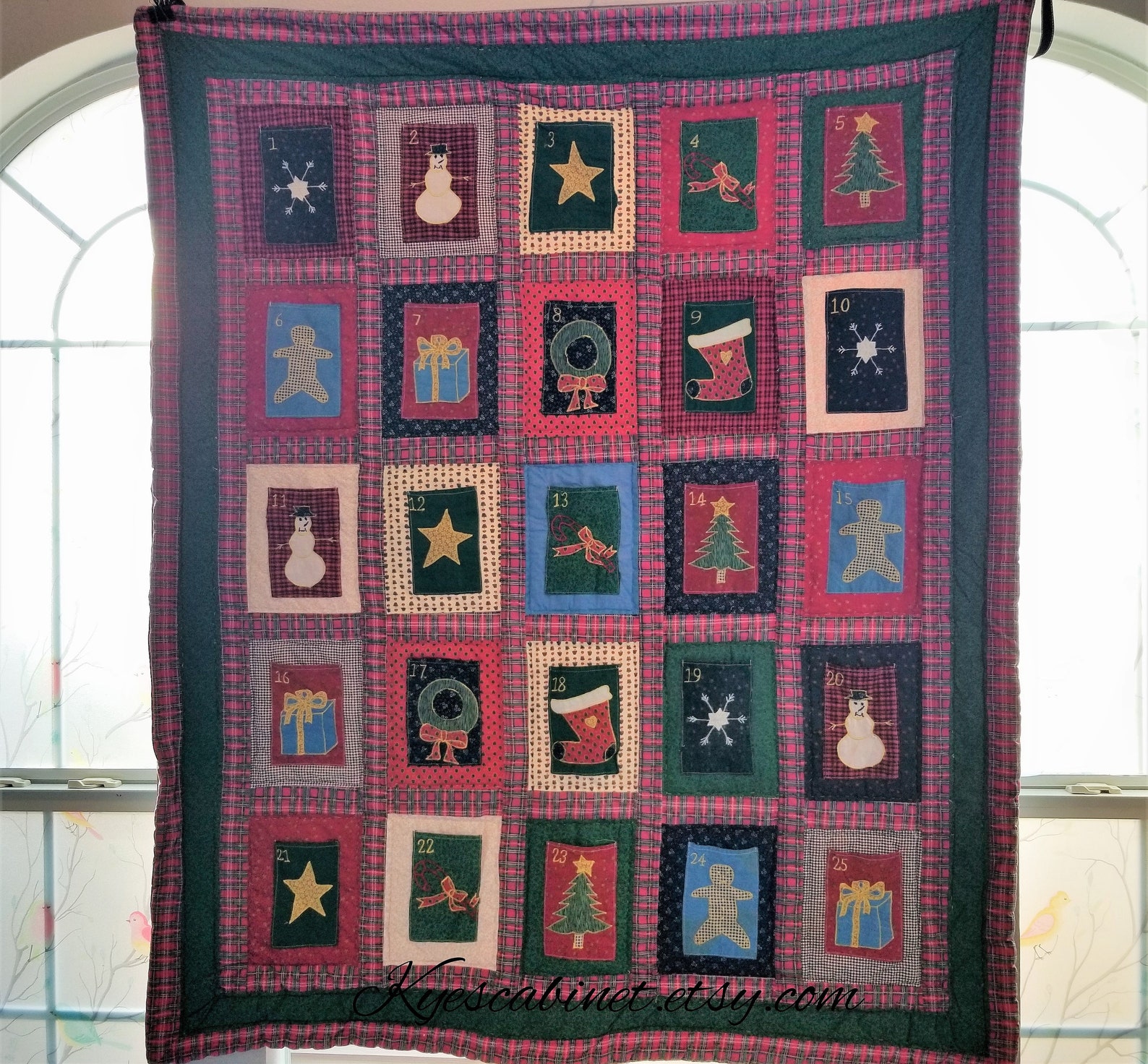 Vintage Advent Calendar Quilt 25 Days of Christmas Quilt Wall - Etsy