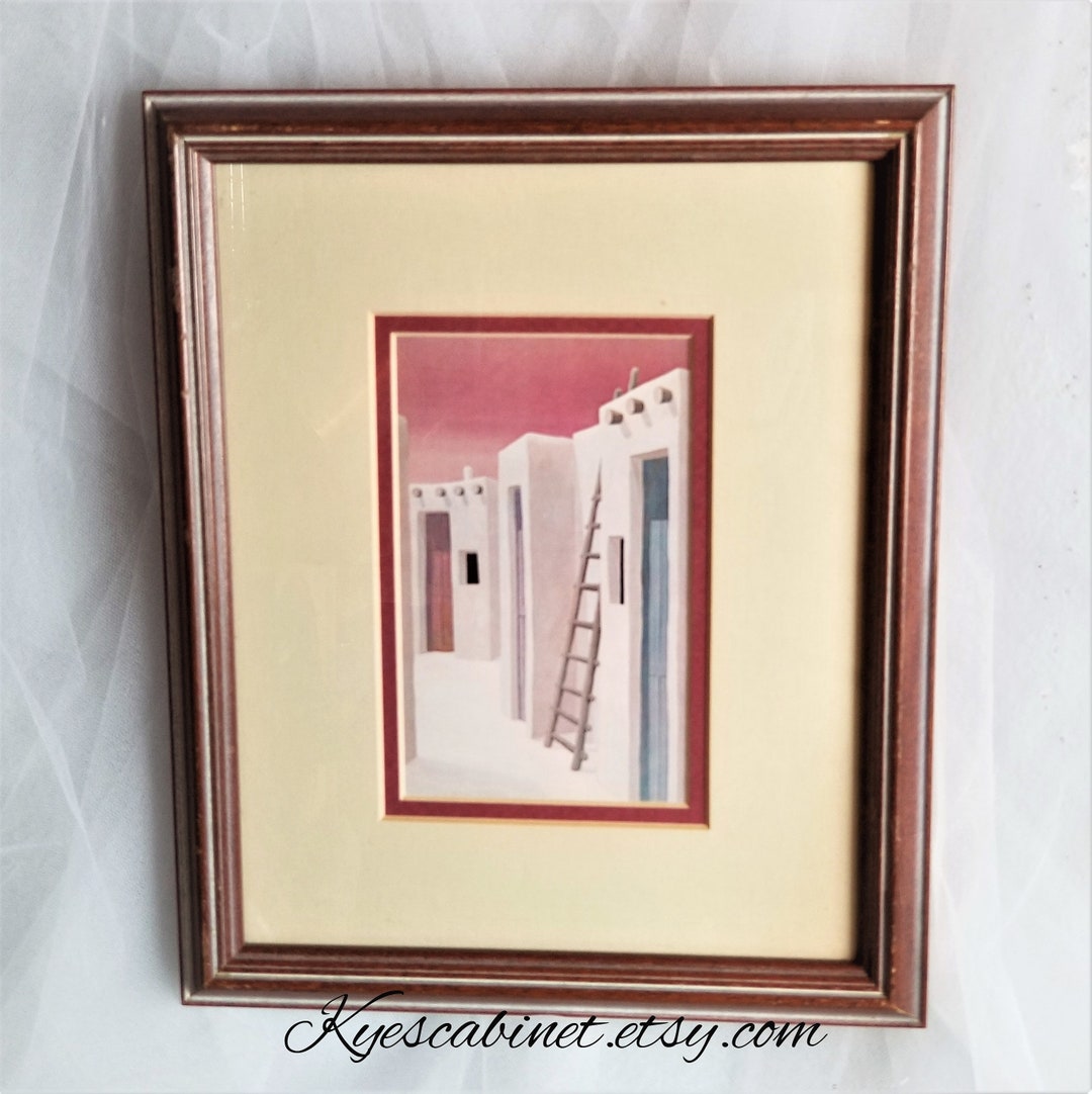 Deborah Hiatt's Framed Acrylic on Canvas Print "pueblo Village", Framed Southwest Village Print ...