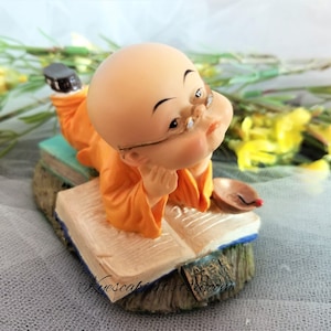 Cute Shaolin Little Monk Figurines Set of 3, Very Detailed Miniature ...