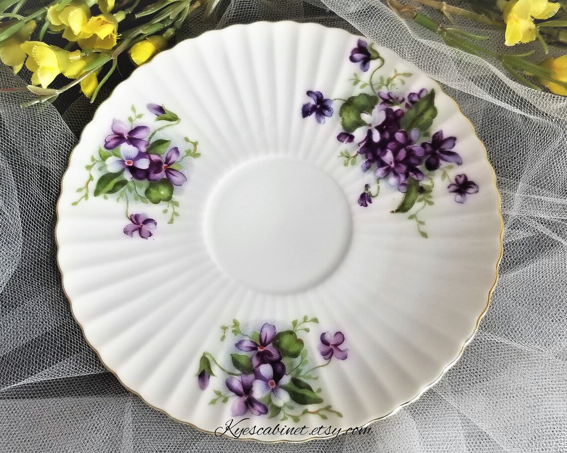Lefton China Tea Cup and Saucer Hand Painted Violet Violets | Etsy
