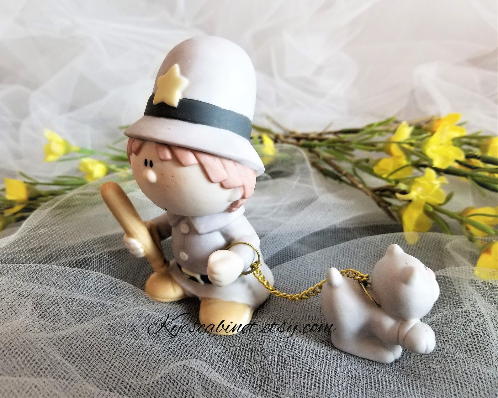 Bumpkins Figurines by Fabrizio police Officer With Dog, Cop Figurine ...