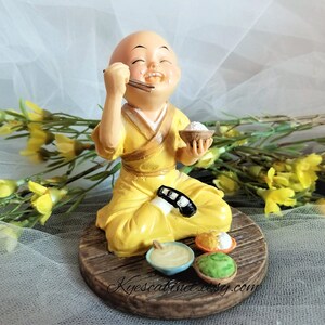 Cute Shaolin Little Monk Figurines Set of 3, Very Detailed Miniature ...