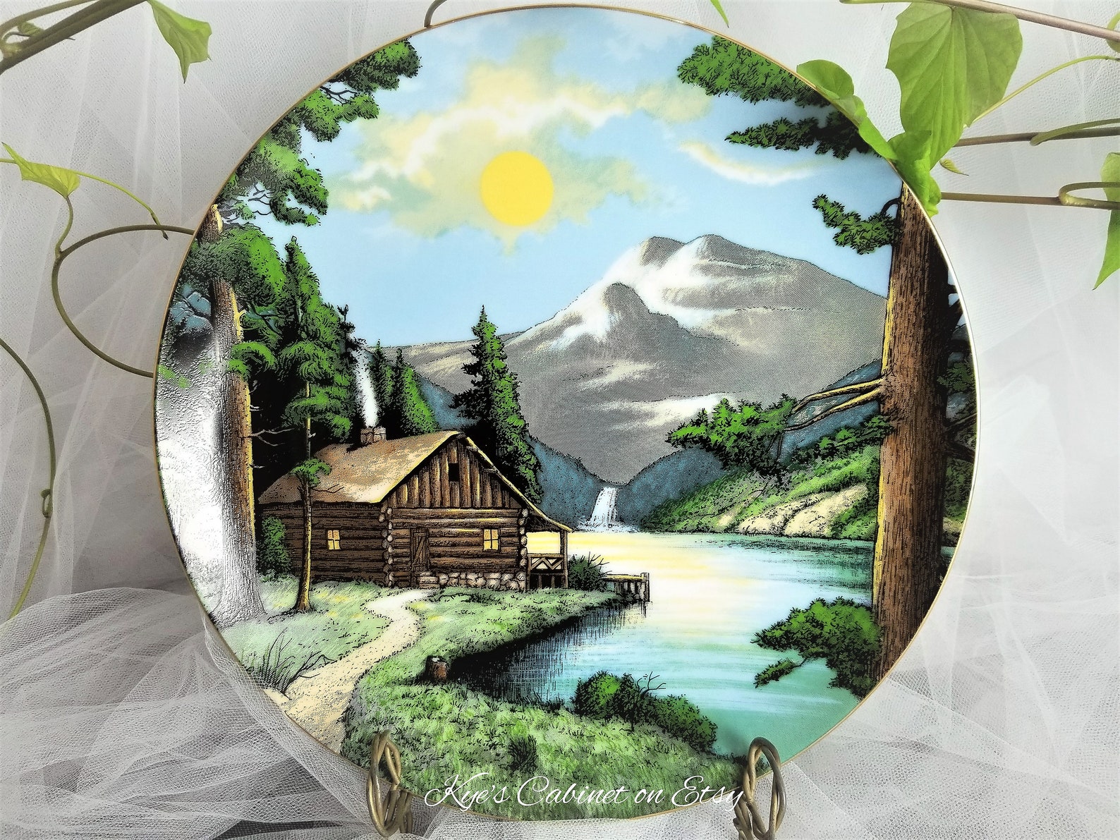 Decorated Art Plate Summer Evening Sunset by | Etsy