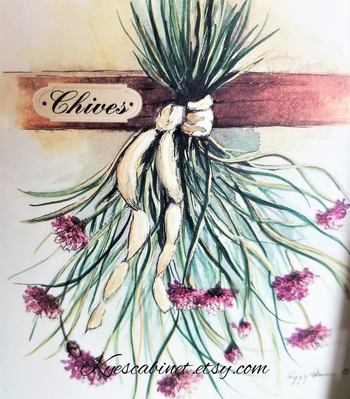 Peggy Abrams Framed Botanical Prints chives and - Etsy