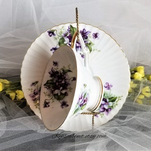 Lefton China Tea Cup and Saucer Hand Painted Violet, Violets Lefton ...