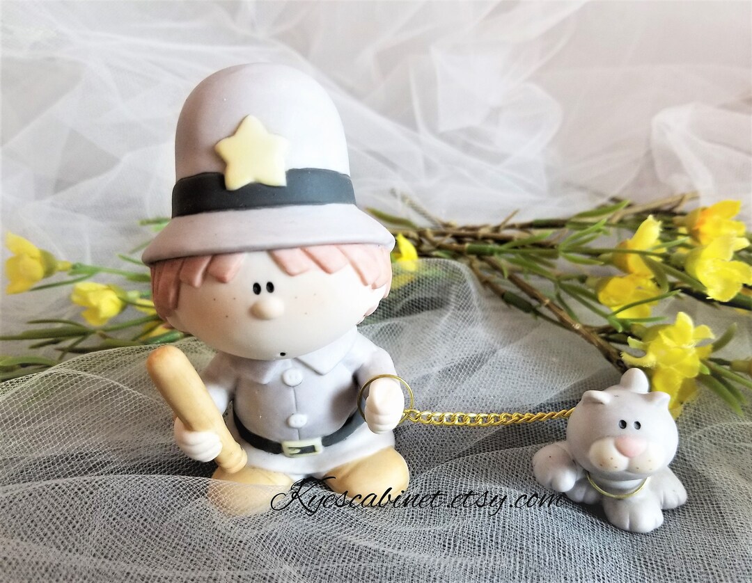 Bumpkins Figurines by Fabrizio "police Officer With Dog", Cop Figurine ...