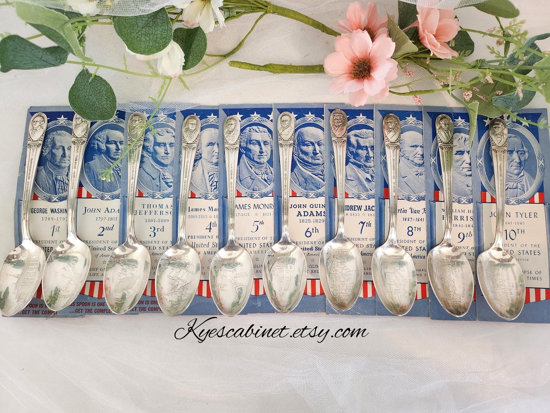 WM Rogers Silverplate Presidential Spoons: First 10 Presidents ...
