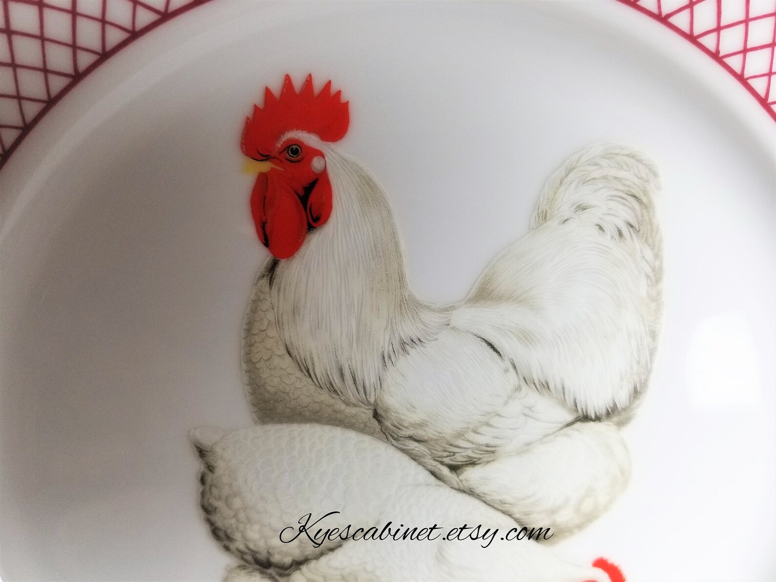 White Rooster and Hen Plate by the Haldon Group in - Etsy