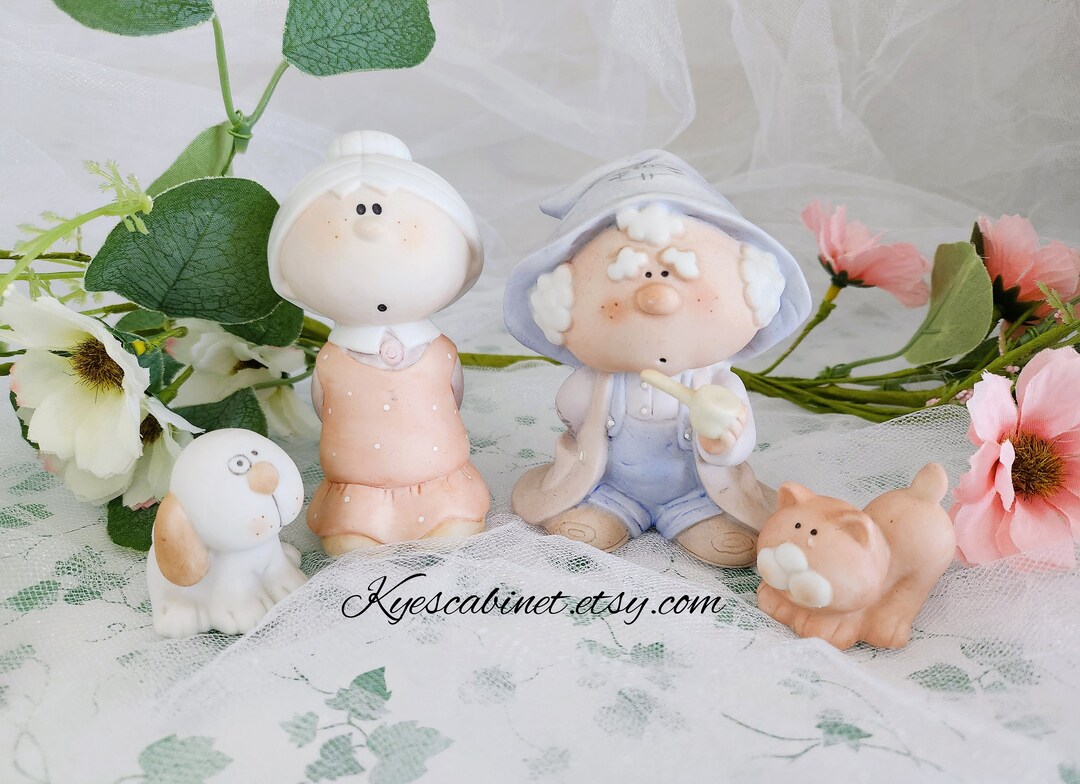 Lot of 4 Bumpkins Figurines by Fabrizio "granny Bumpkin", "smoking Old ...