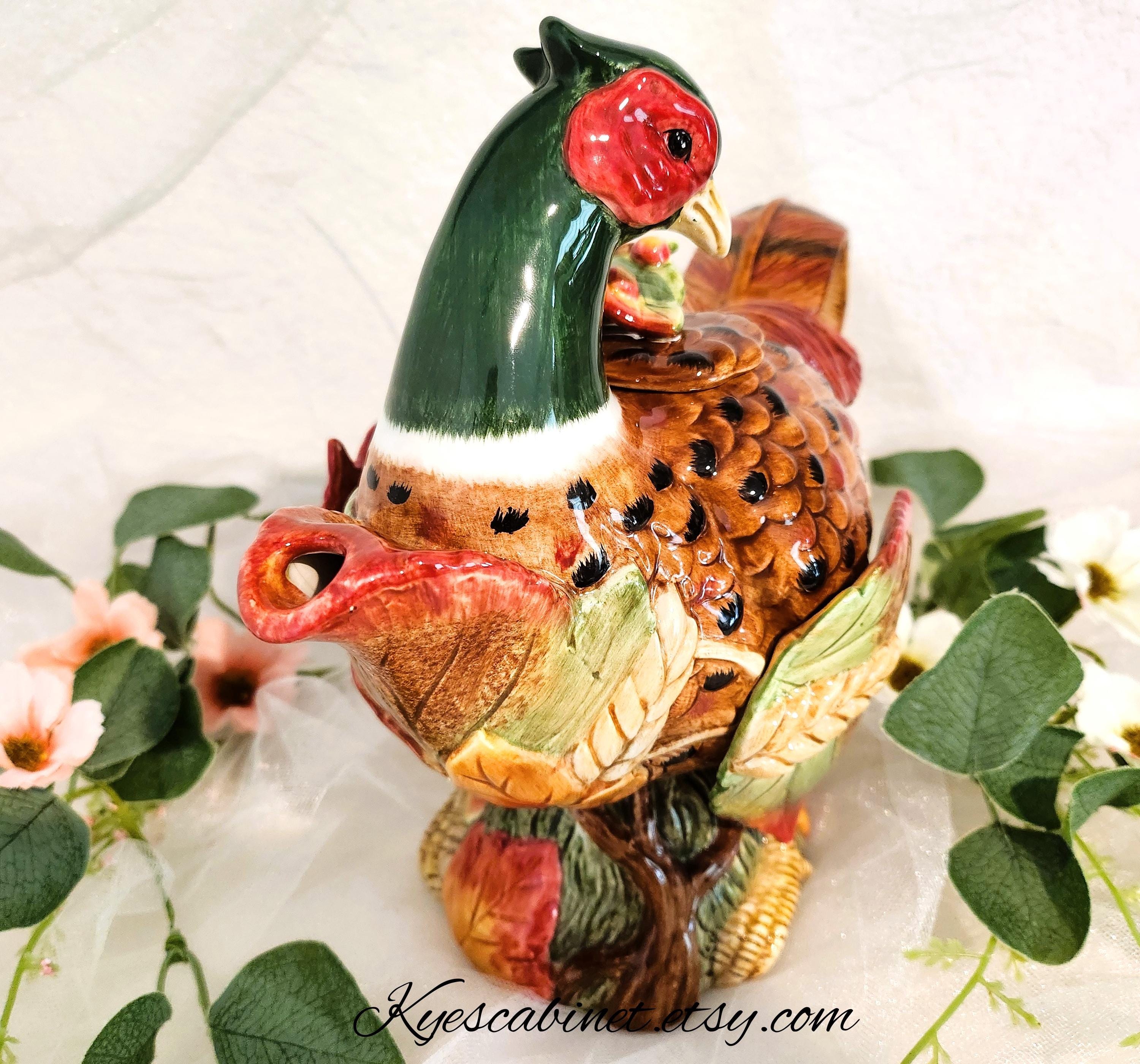 Fitz and Floyd Huntington Pheasant Teapot: Handcrafted Vintage Decor - Etsy