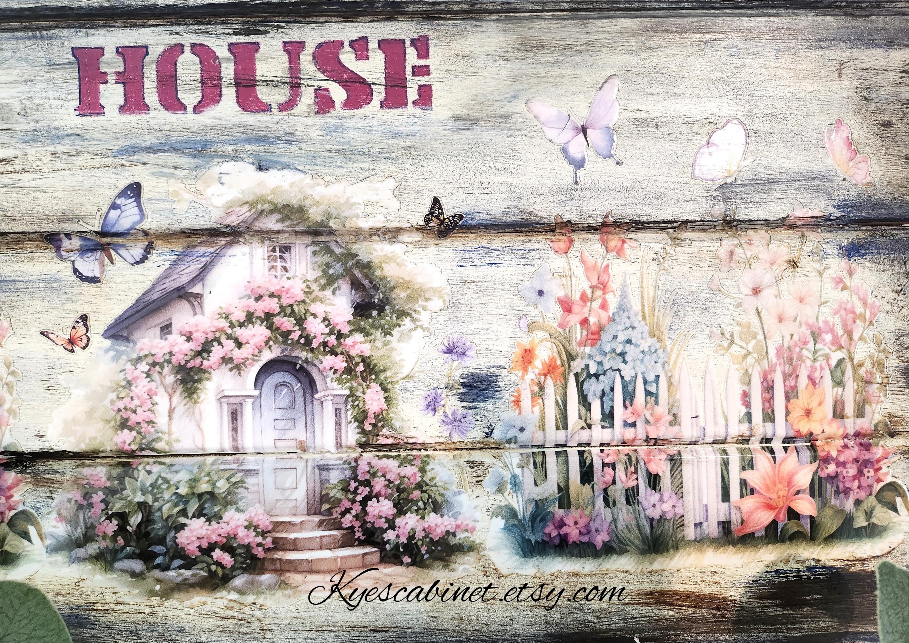 Handcrafted Country House Pallet Sign: Cottage Chic Decoupage Wall Art ...