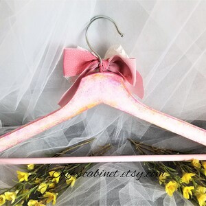 Decoupage Wedding Hanger: Pink Floral Bridal Hanger, Personalized - Etsy