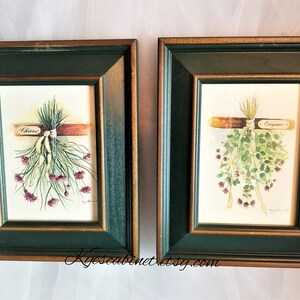 Peggy Abrams Framed Botanical Prints chives and - Etsy