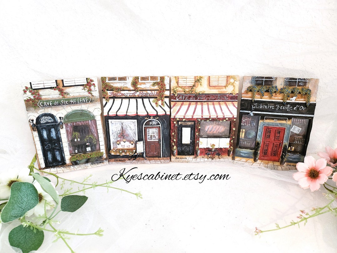 Paris Storefront Wall Art 3D Plaque Set of 4, Kate Mcrostie French ...