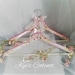 Decoupage Wedding Hanger, Pink Floral Bridal Hanger, Hand Painted ...