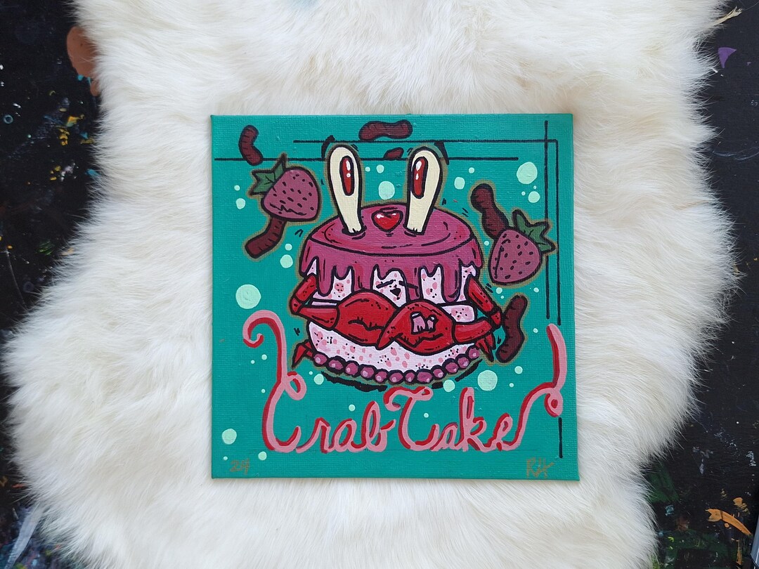 Crab Cake, Punny Humor, 6x6 Inch Flat Canvas - Etsy