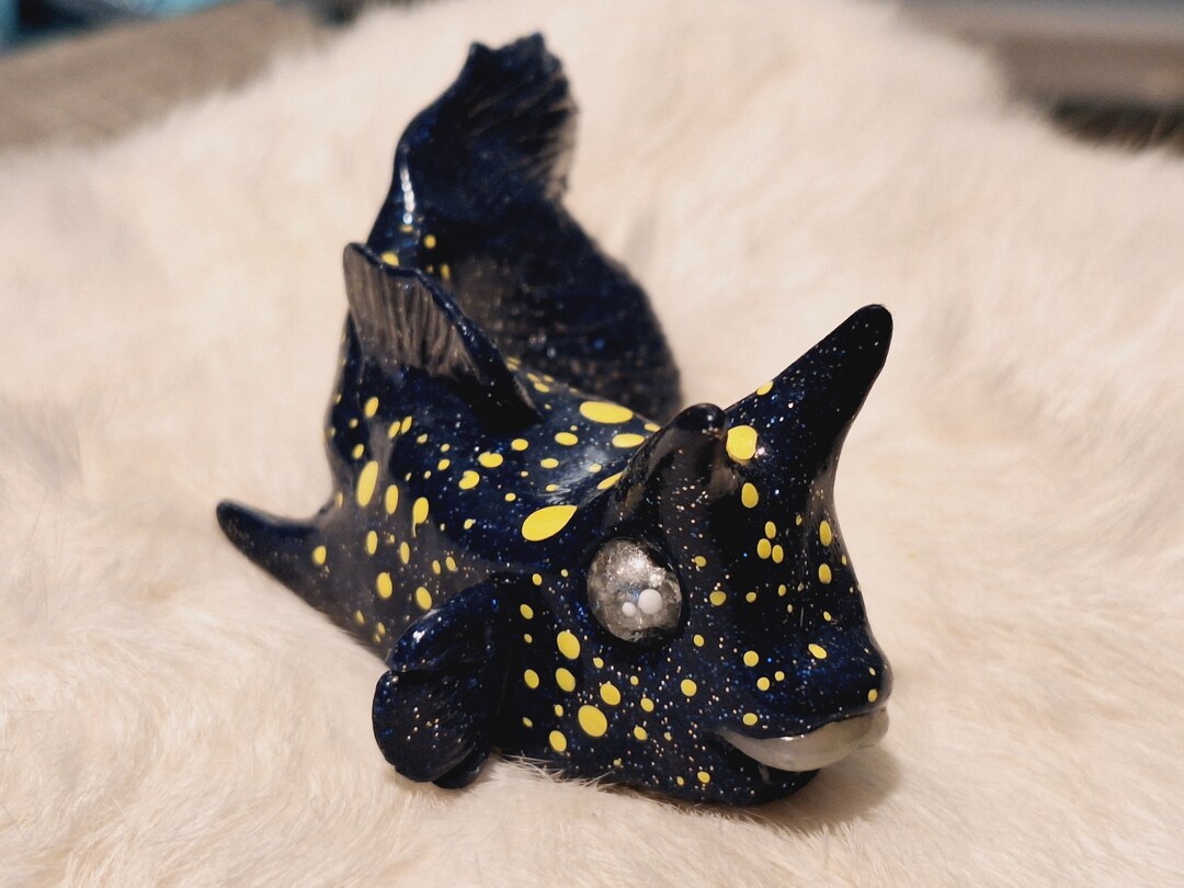Wolf, Galaxy Colored Boxfish Figurine Poly Clay - Etsy