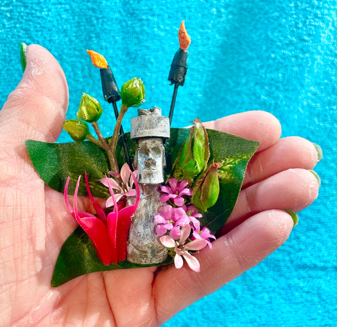 Mini Tiki Torch Triple Pukau Moai Rapa Nui Easter Island God - Etsy