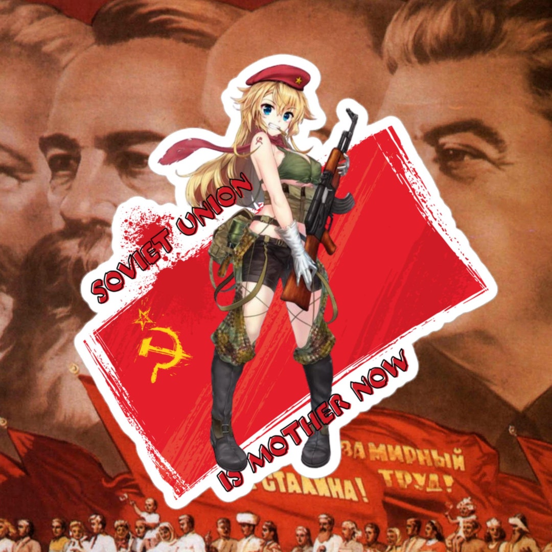 Anime Waifu Soviet Union Russian Decal Cold War USSR Red - Etsy
