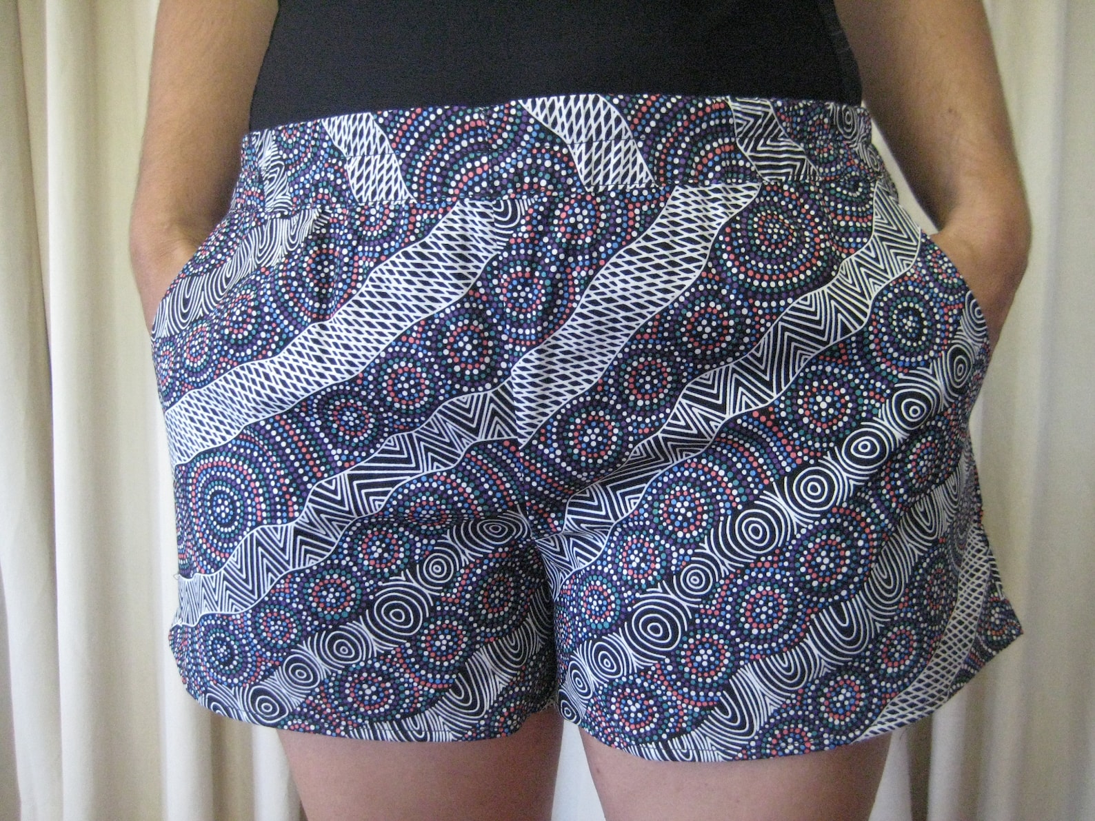 Shorts//summer Shorts//pockets//aboriginal Shorts//elastic Waist ...