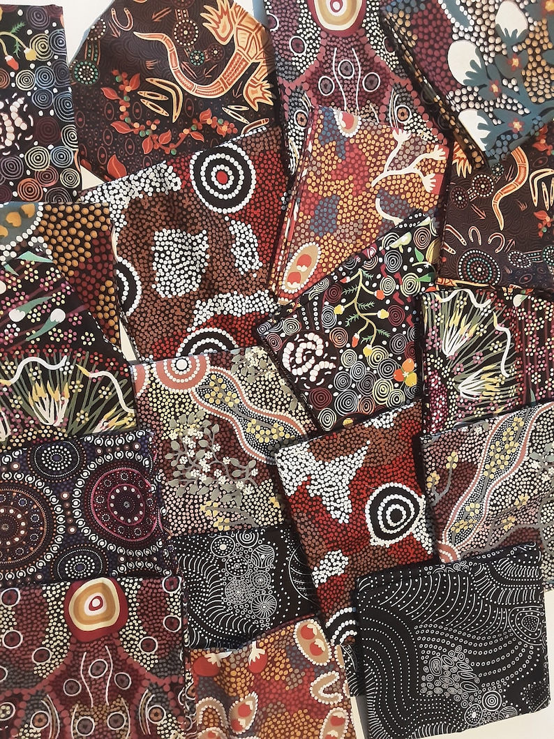 Australian Aboriginal Fabric Bundle 20 set 3 Fat Quarters | Etsy