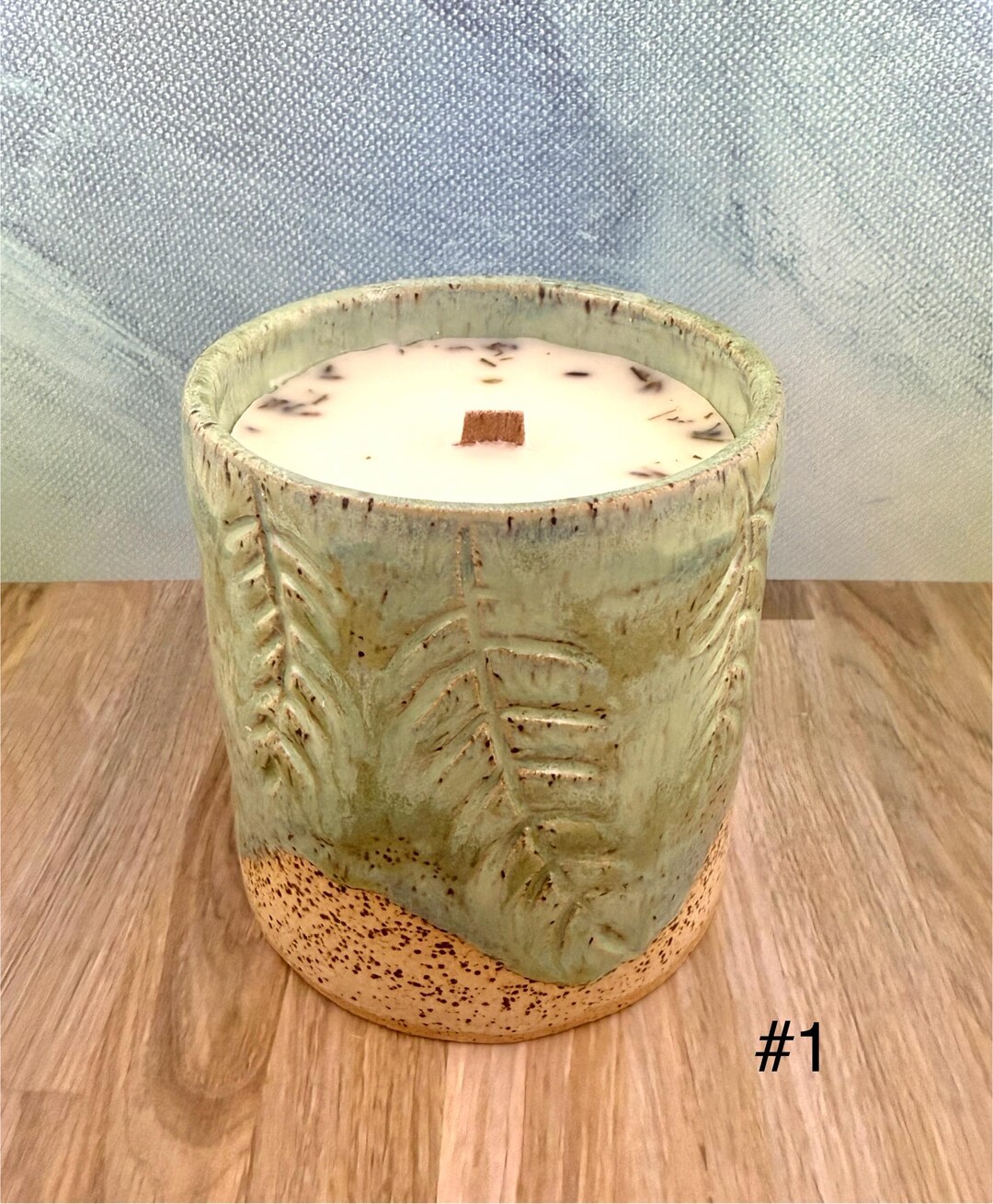 Wood Wick Candle in Pottery Bowl - Etsy