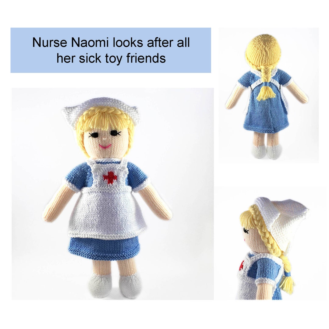 Nurse Doll Knitting Pattern Pdf Worked Flat 33cm 13 Inch Toy - Etsy UK