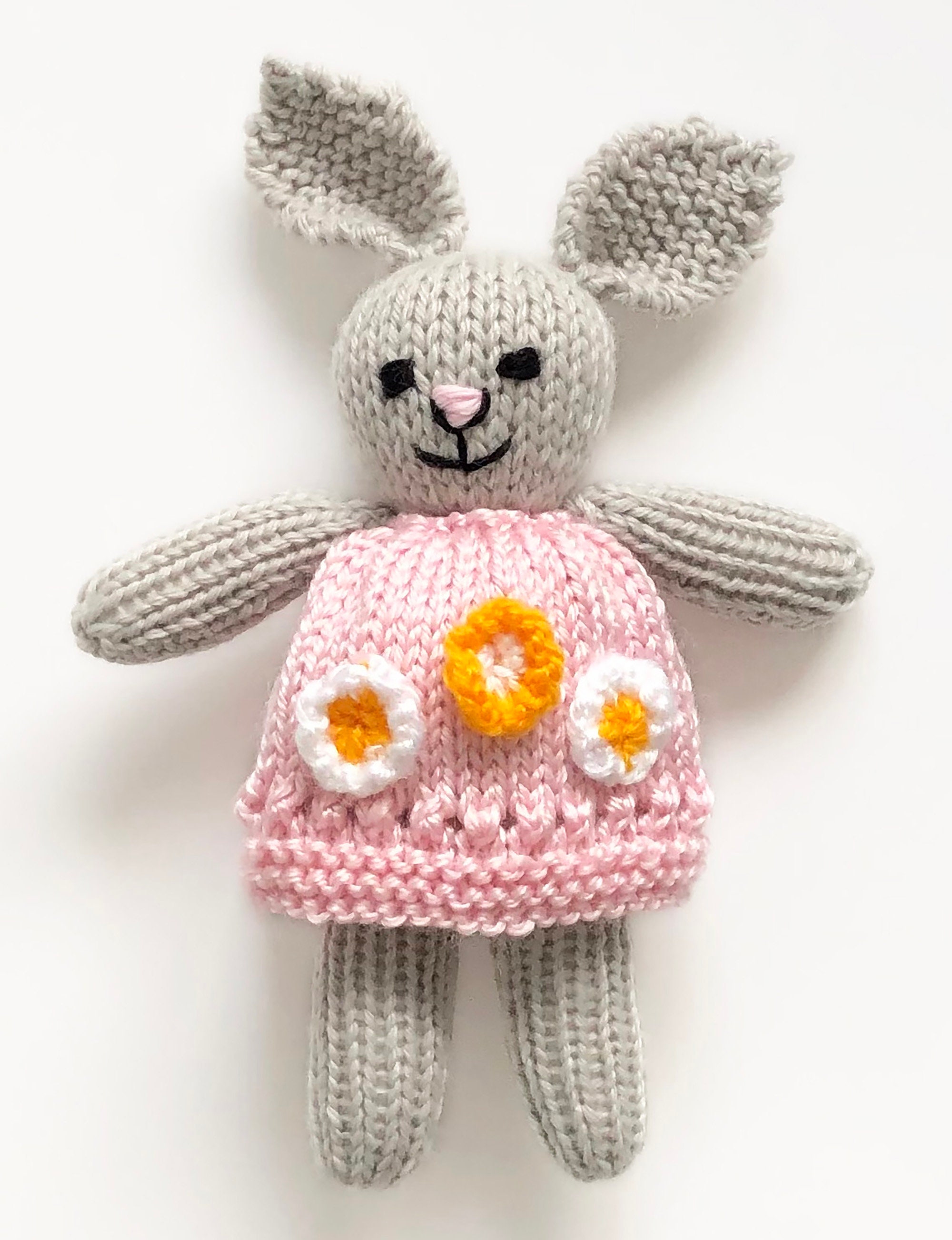 Pocket Bunnies Toy Knitting Pattern 6 Inches Tall Mini Flower | Etsy