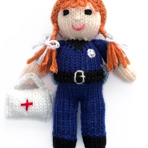 Pocket Mini Dolls Knitting Pattern 15cm (6 Inch) Nurse Doctor Fireman ...