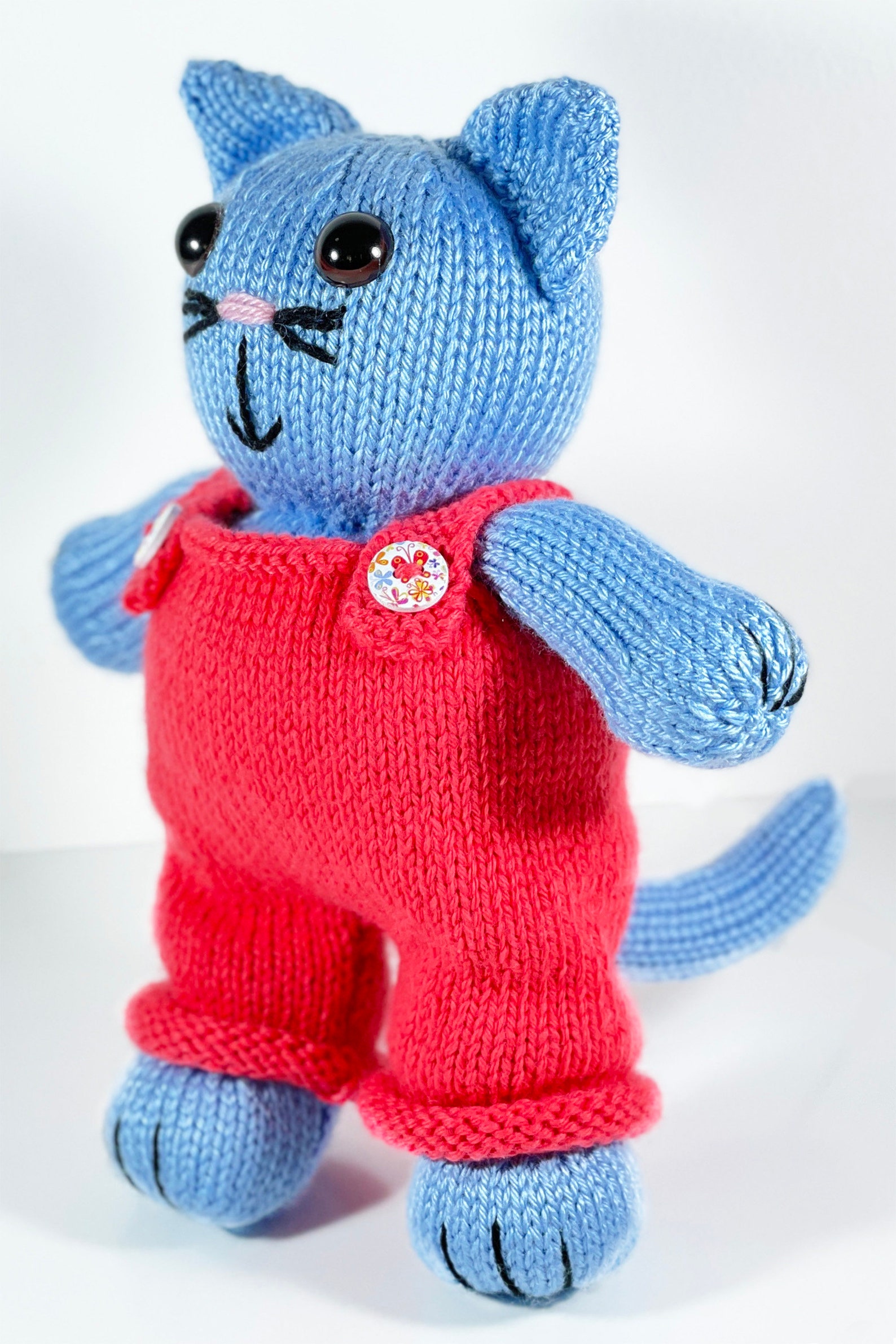 Cat Kitten Knitting Pattern 9 Inch Worked Flat Quick and Easy | Etsy