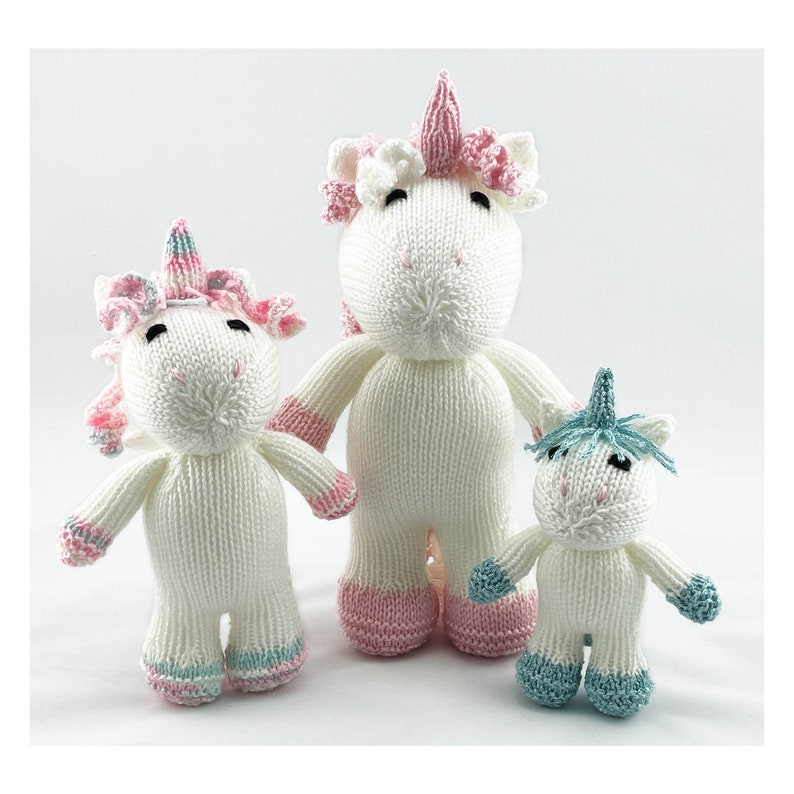Unicorn Family Knitting Pattern Worked Flat Two Needles Easy - Etsy ...