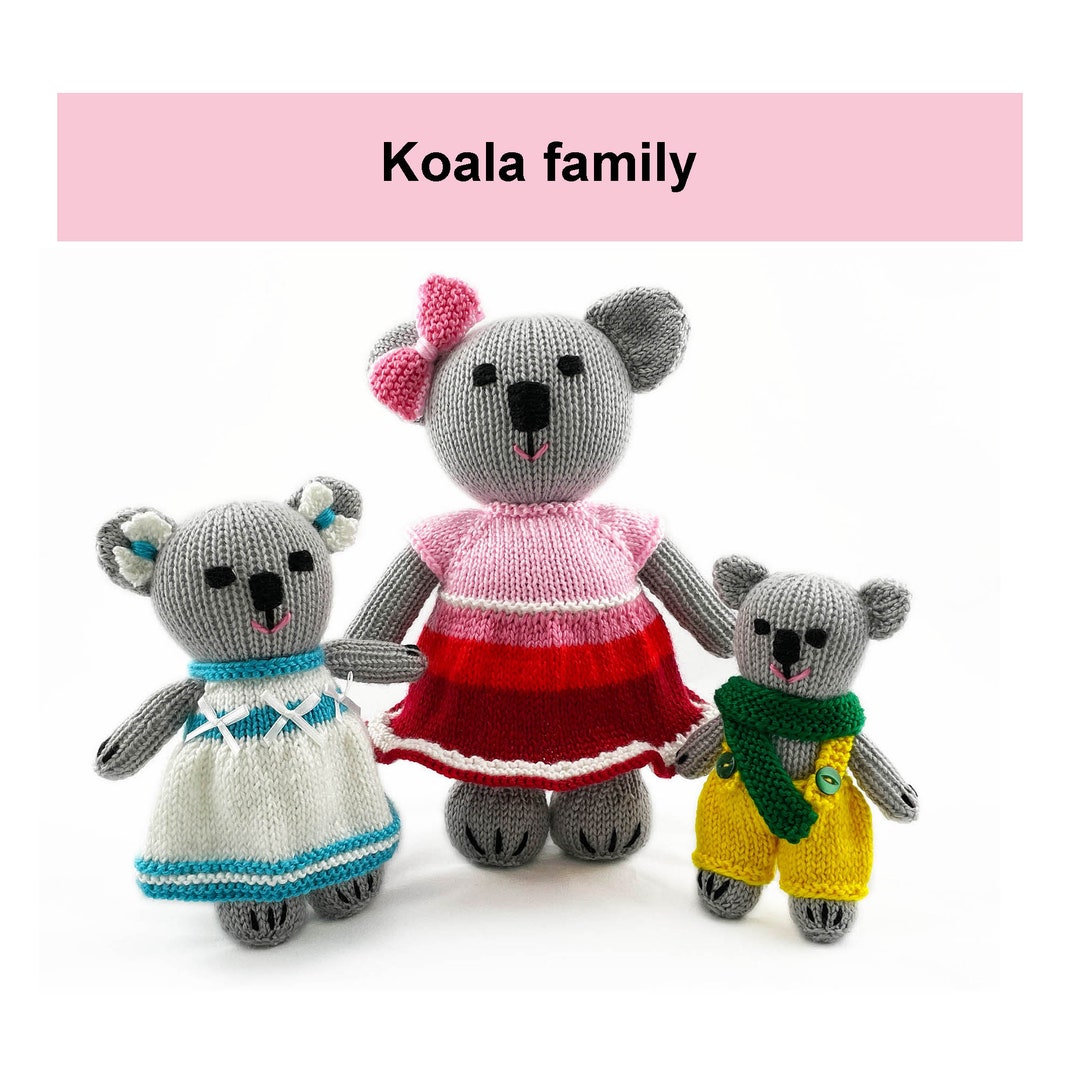 Koala Family Knitting Pattern: Knit Flat on Two Needles (PDF Download ...
