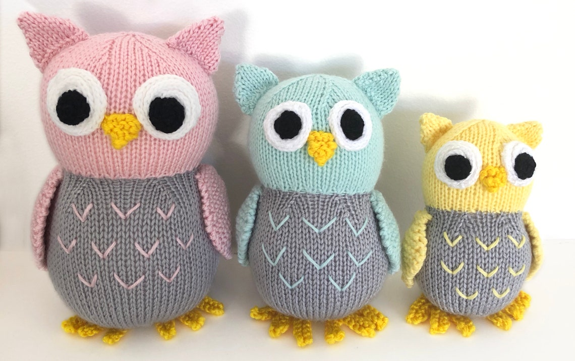 Owl Family Knitting Pattern Knitted Owls PDF Amigurumi Owls - Etsy Australia