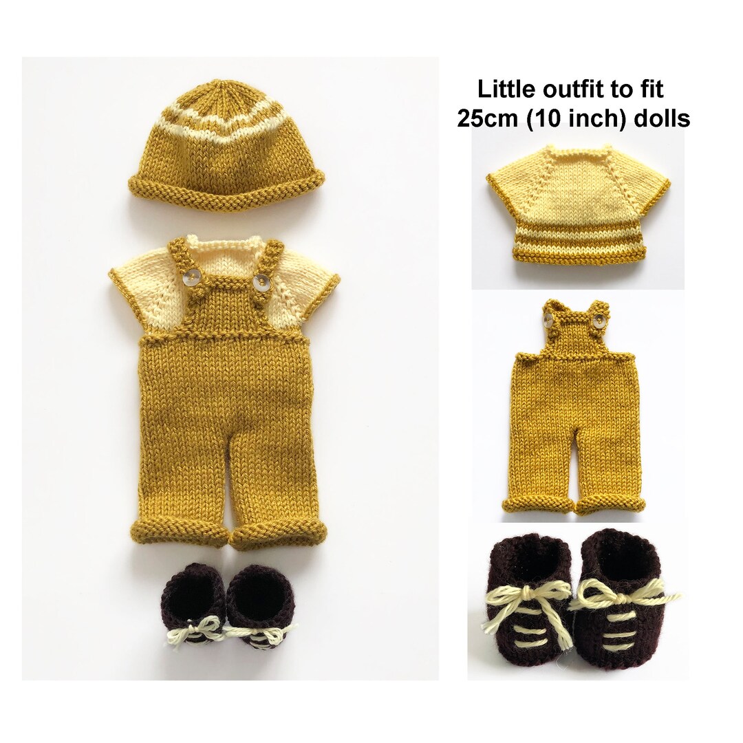 Dolls Clothes Knitting Pattern to Fit 10 Inch Dolls Worked Flat and ...
