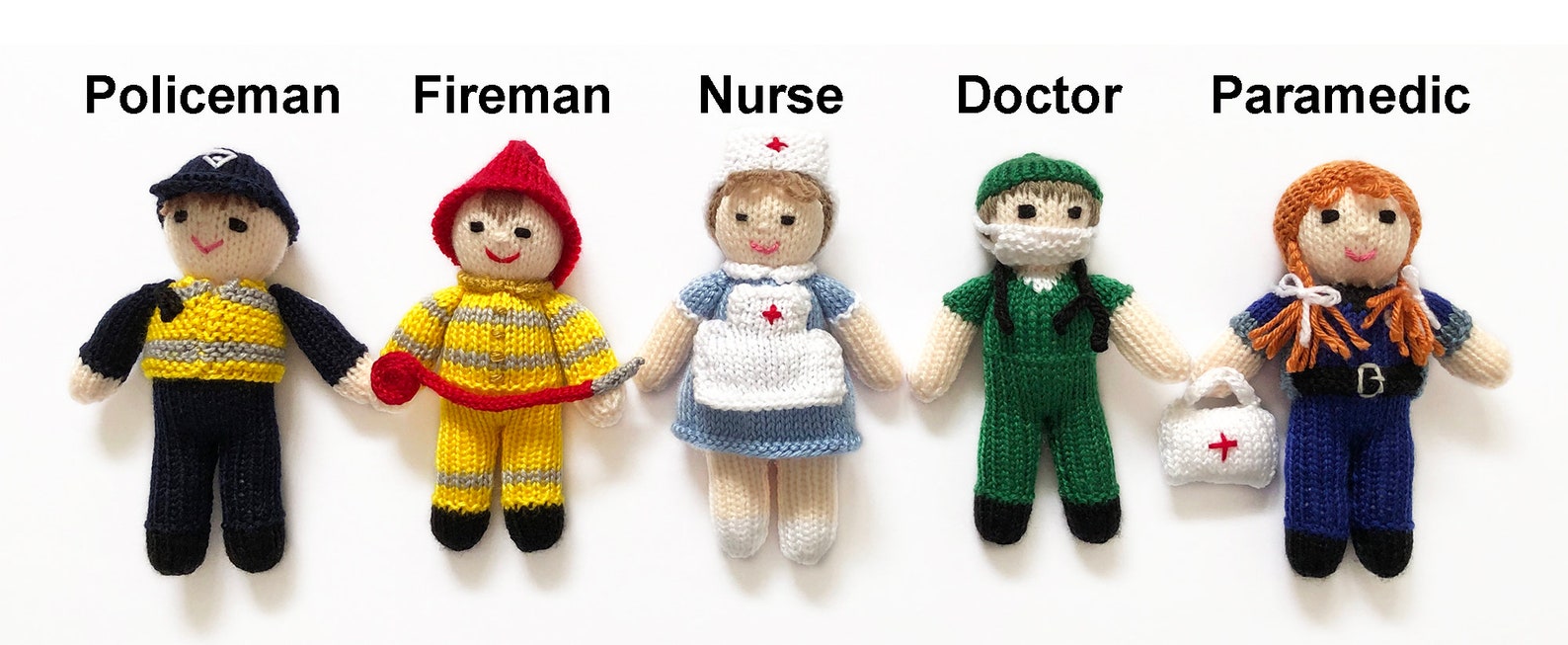 Pocket Mini Dolls Knitting Pattern 15cm 6 Inch Nurse Doctor | Etsy