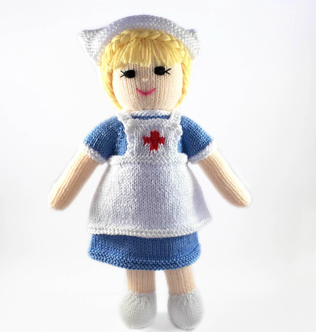 Nurse Doll Knitting Pattern 13 Inch Doll Worked Flat on Two Needles - Etsy