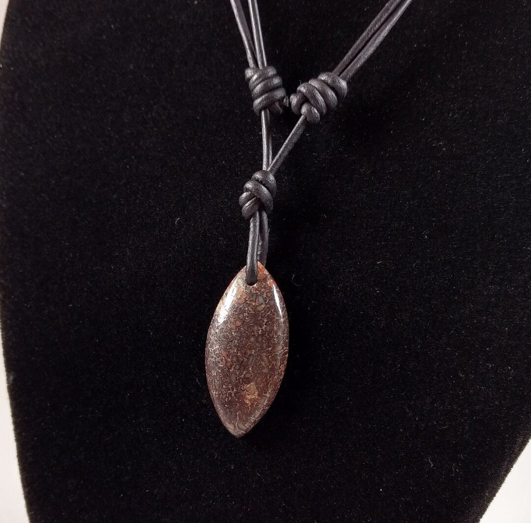 Dinosaur Bone Pendant Adjustable Leather Necklace Handmade by Chris Hay ...