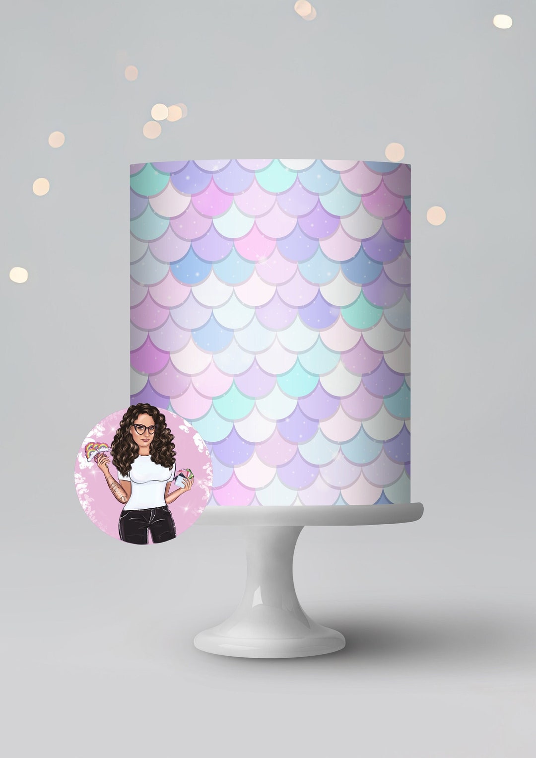 A4 Edible Icing Sheet, Mermaid Scales Pattern, Mermaid Cake Wrap ...