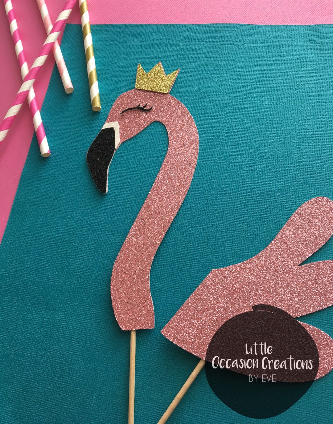 Flamingo Cake Topper, Flamingo Head and Tail Cake Topper, Cake Topper ...
