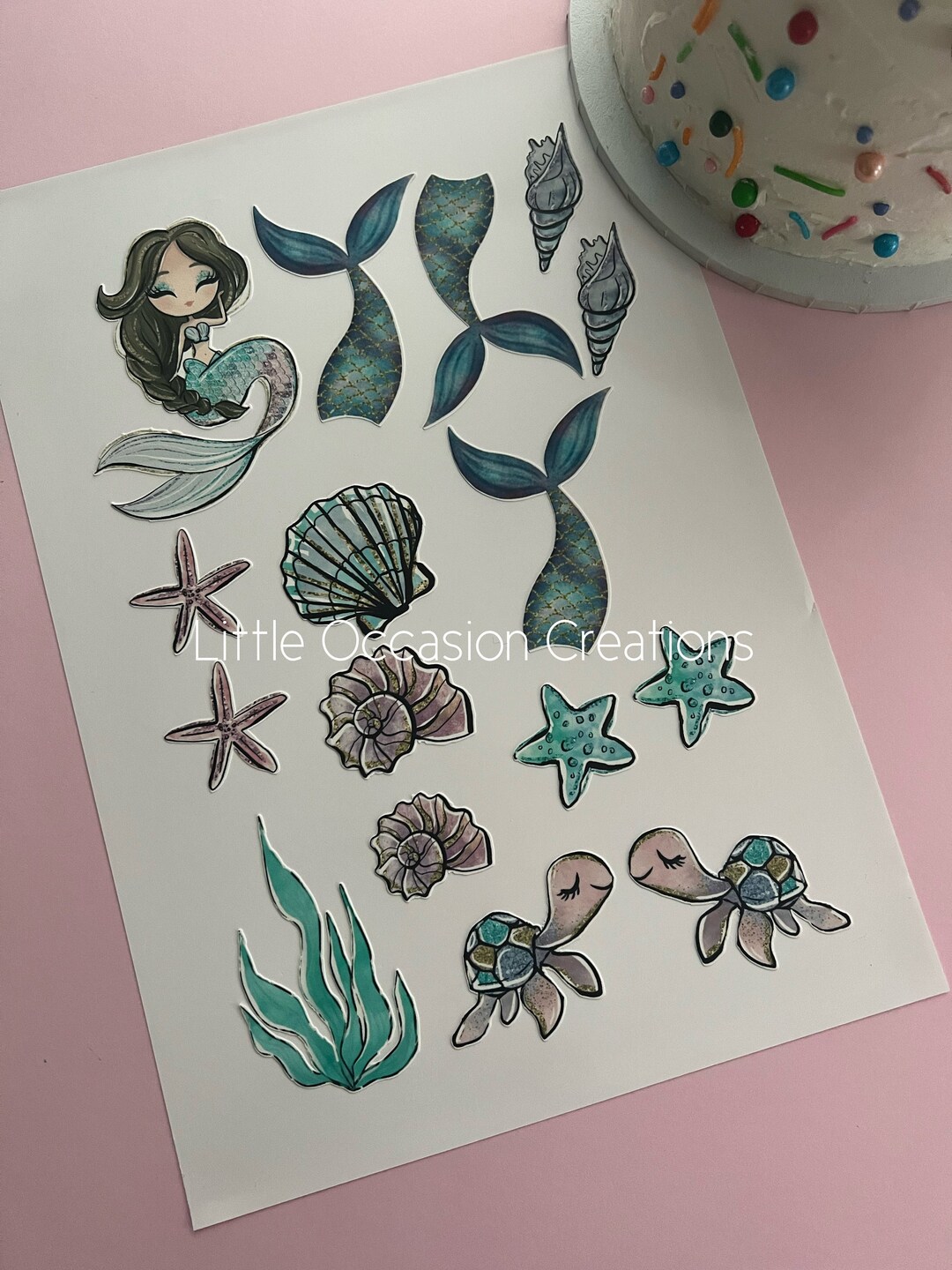 Edible Images, Mermaid Edible Image, Mermaid Cake Topper, Mermaid Party ...