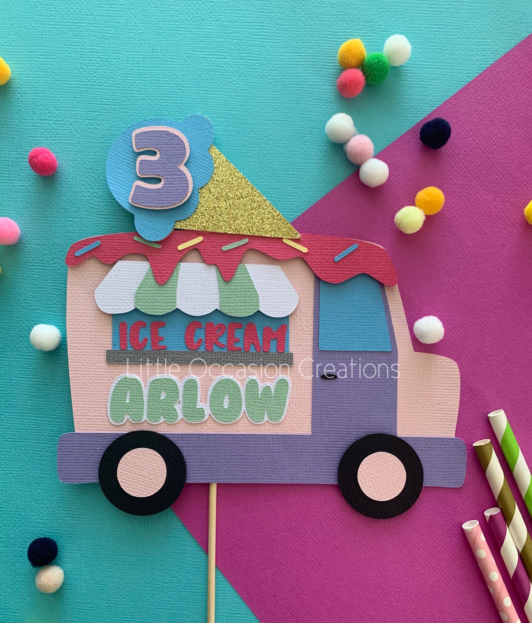 Ice Cream Truck Cake Topper Ice Cream Cake Topper Ice Cream | Etsy