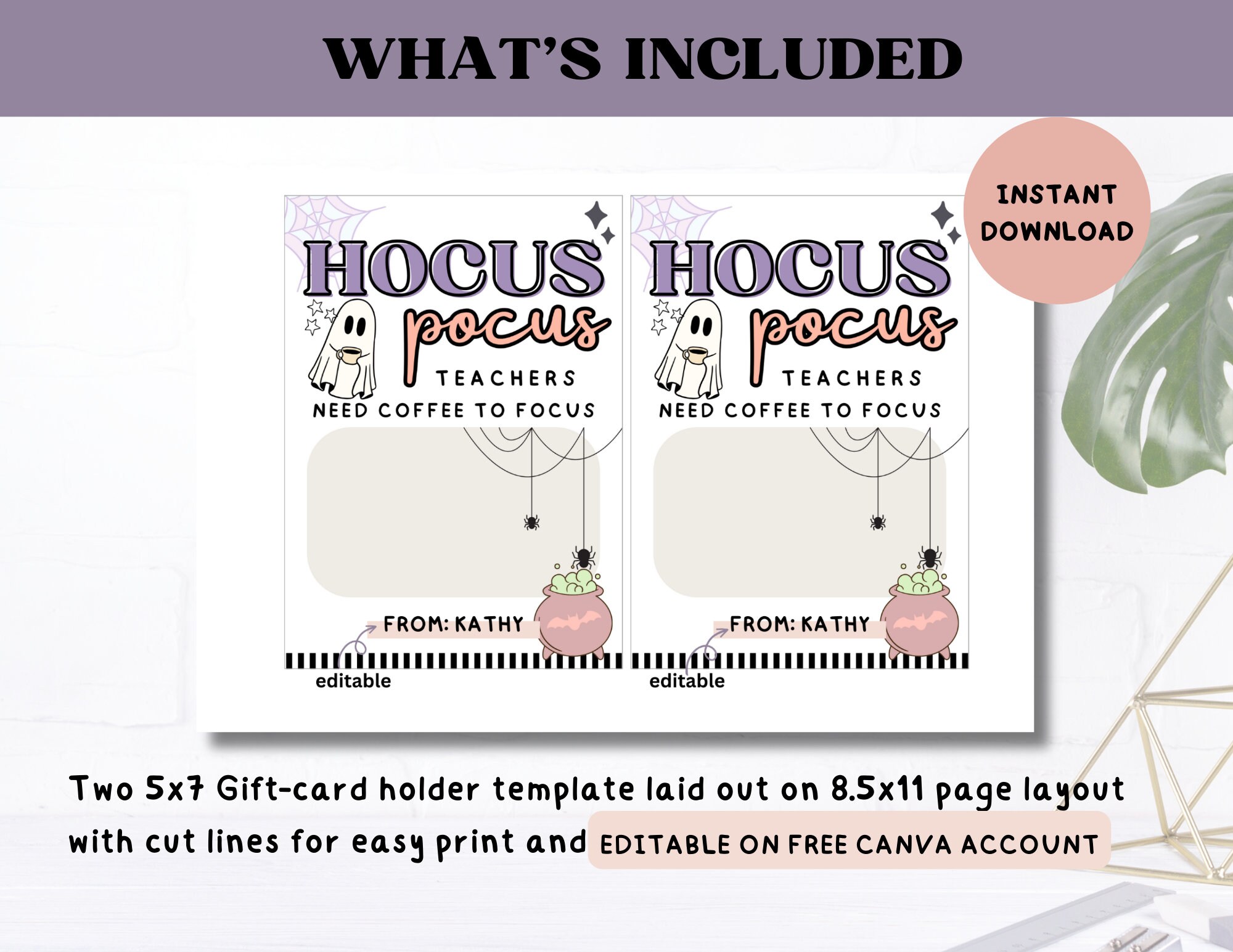 Halloween Coffee Gift Card Holder for Teachers Teacher - Etsy