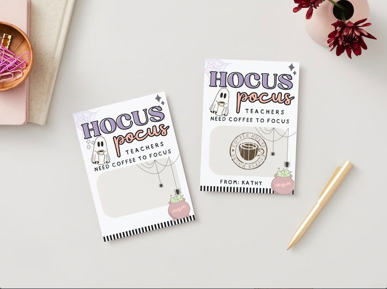 Halloween Coffee Gift Card Holder for Teachers Teacher - Etsy