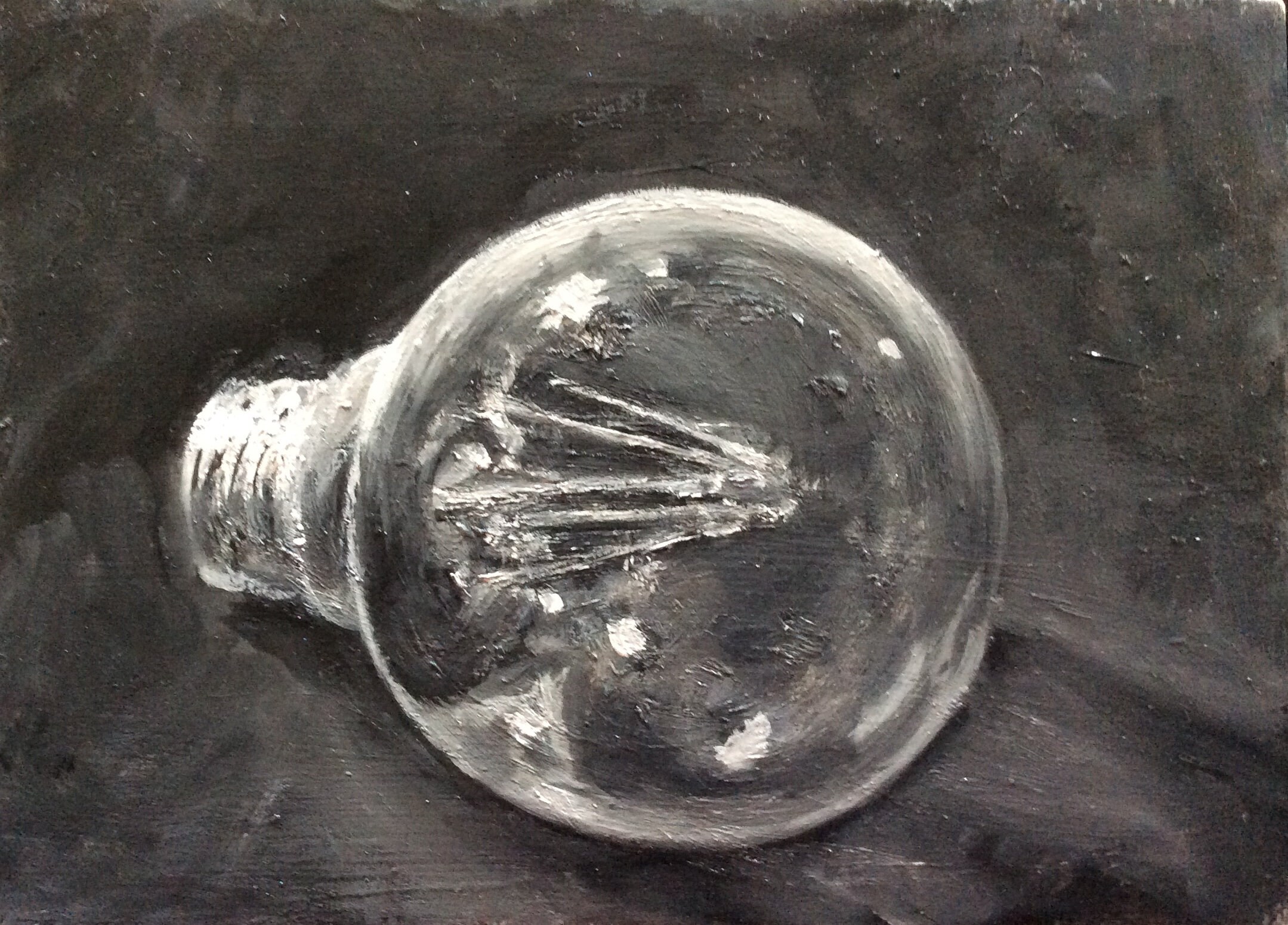Lightbulb Painting Original Oil Painting 5 X 7 - Etsy