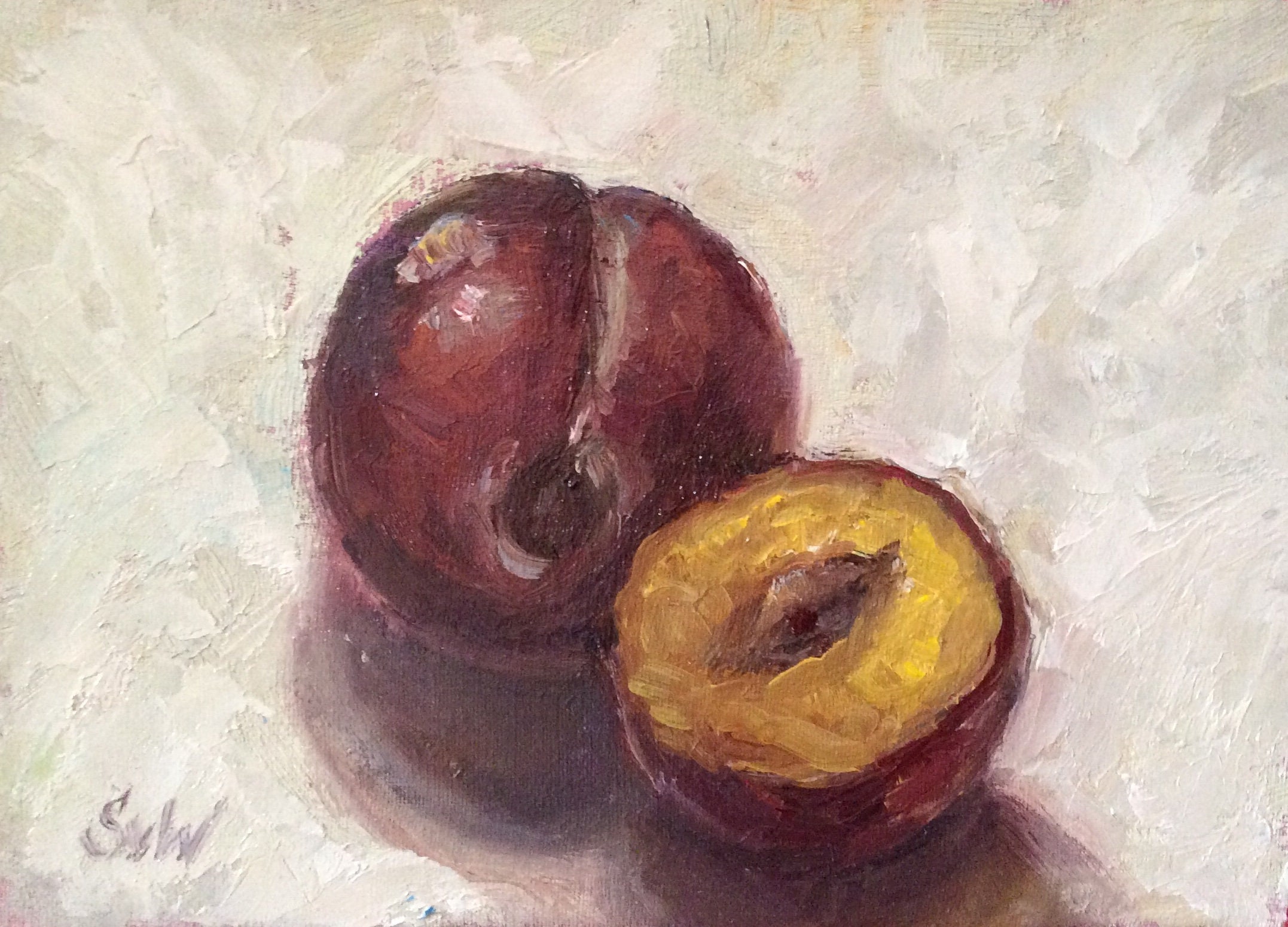 Prunes rouges peinture décor de cuisine peinture à l’huile de fruits 5 ...