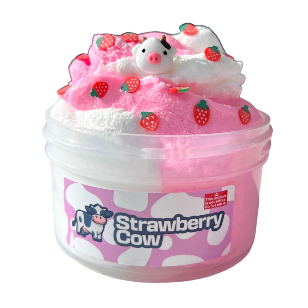 Strawberry Cow Cloud Cream Slime Scented Slime. Strawberry - Etsy