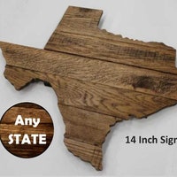 State Sign Wooden Home State Wall Art Wood State Cutout Rustic State ...