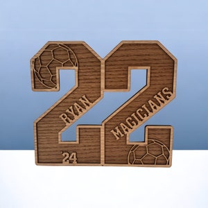 Custom Senior Athlete Number, Sports Number Wood Cutout, Custom Sports ...